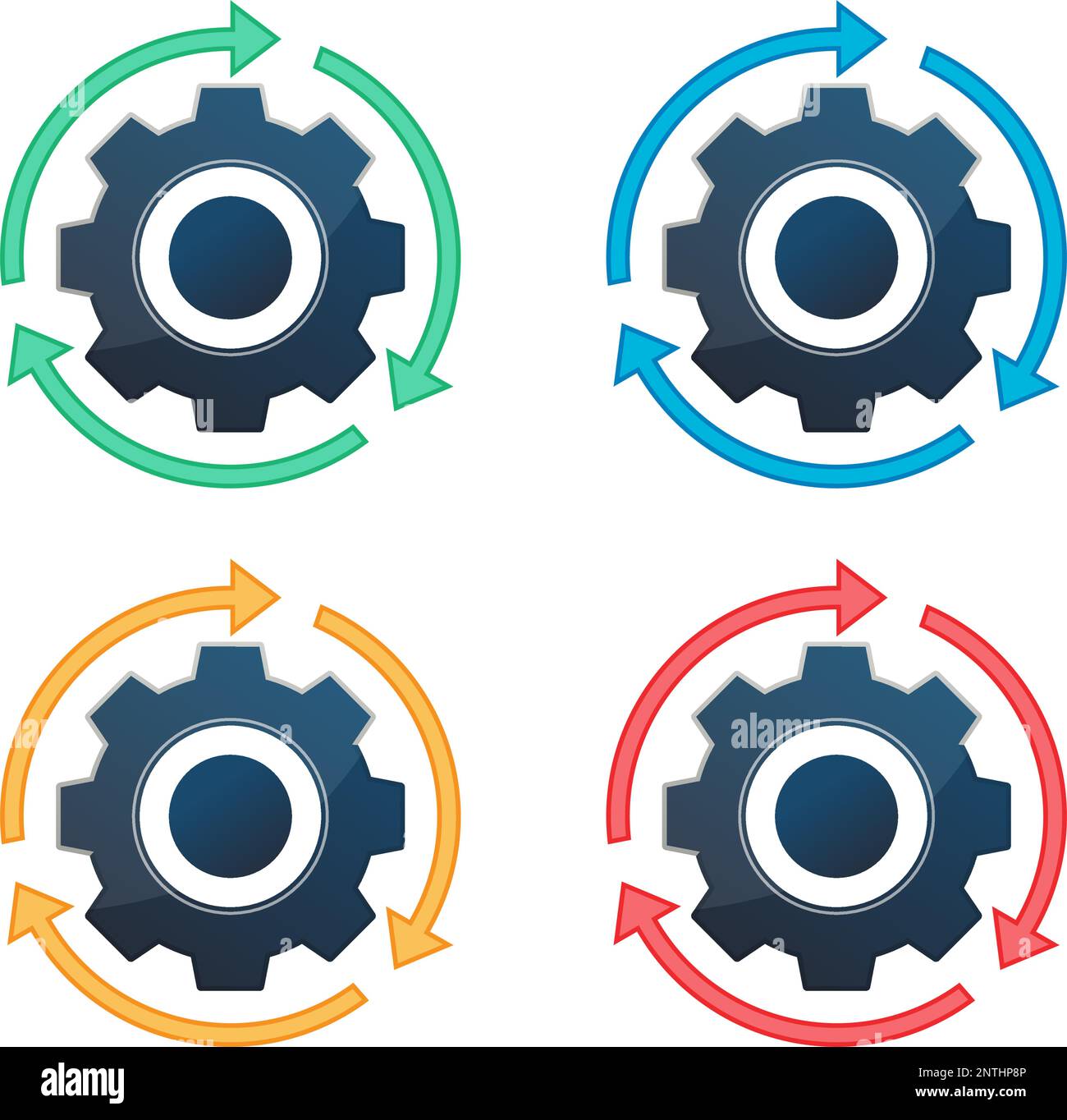 Rotation Arrows and Gear - Process Update Icon stock illustration as ... Rotation Arrows and Gear - Process Update Icon stock illustration as ...