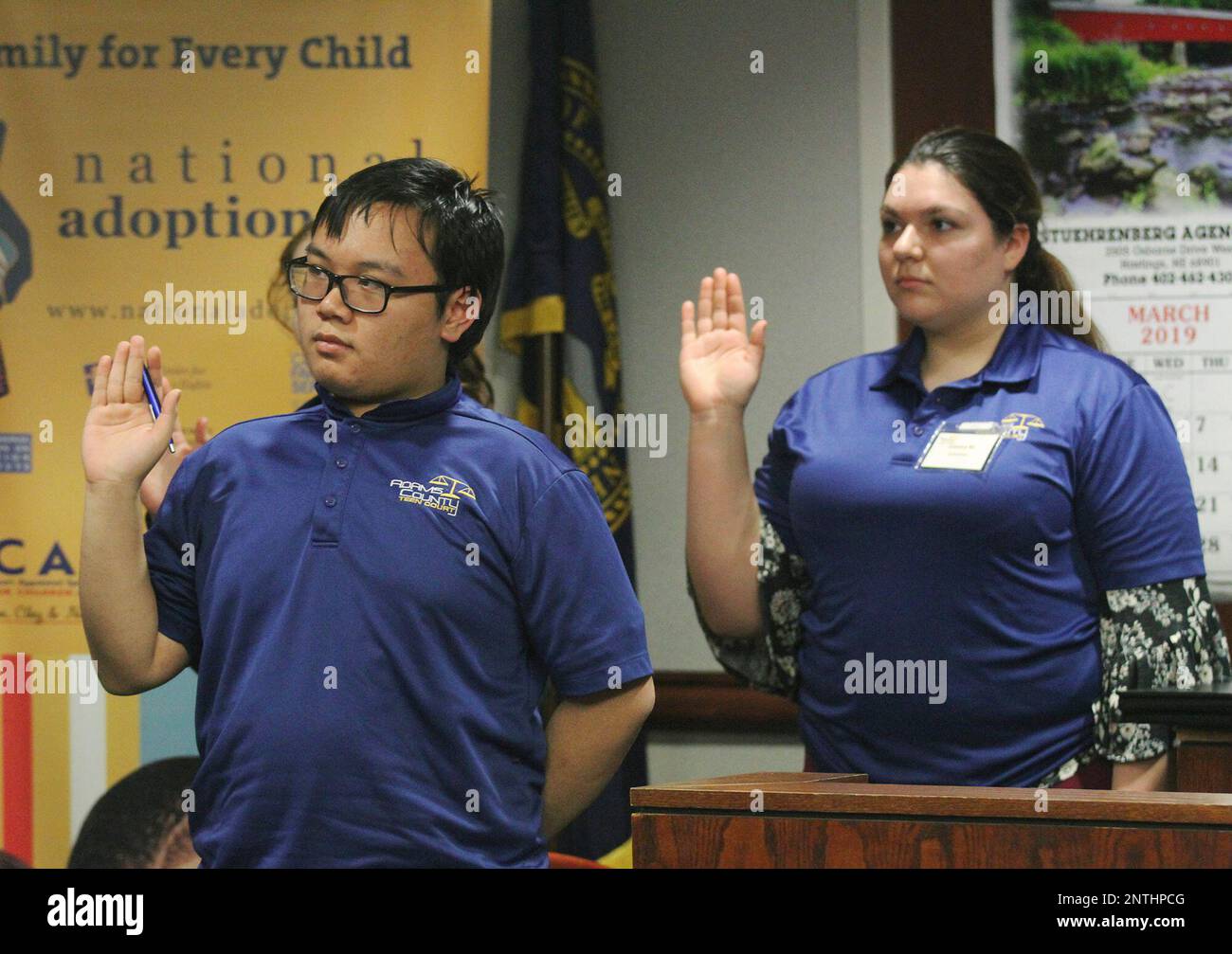In this March 26, 2019, photo, jury members Kevin Pham and Joanna ...