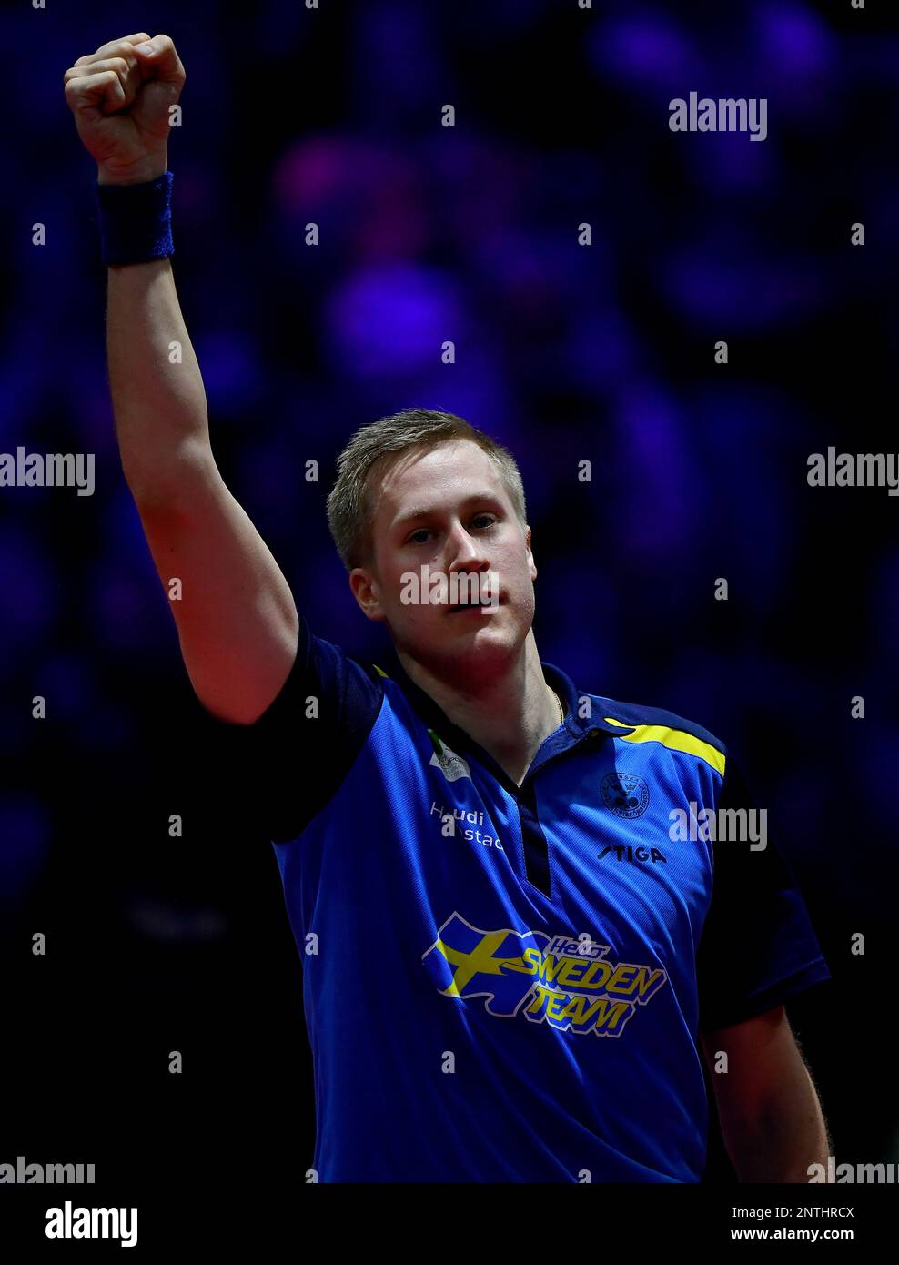 Mattias Falck of Sweden celebrates after he won against Lee Sangsu of ...