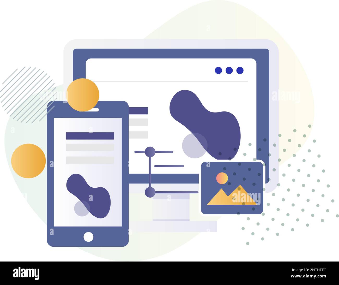Website Design and Development for multiple device access - Illustration as EPS 10 File Stock ...