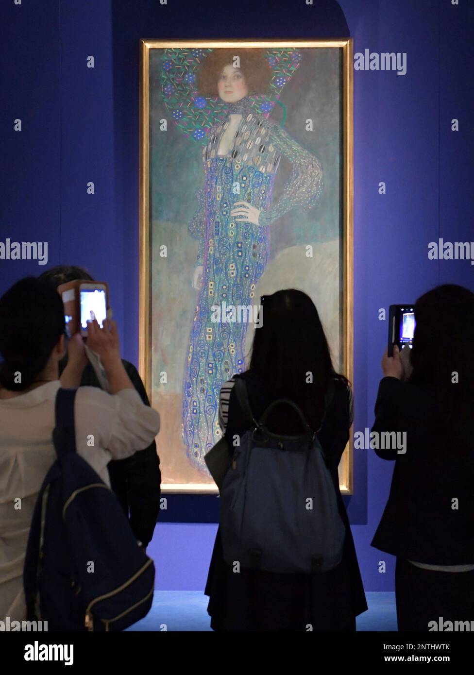 Gustav Klimt's Portrait of Emilie Flöge is displayed during an ...