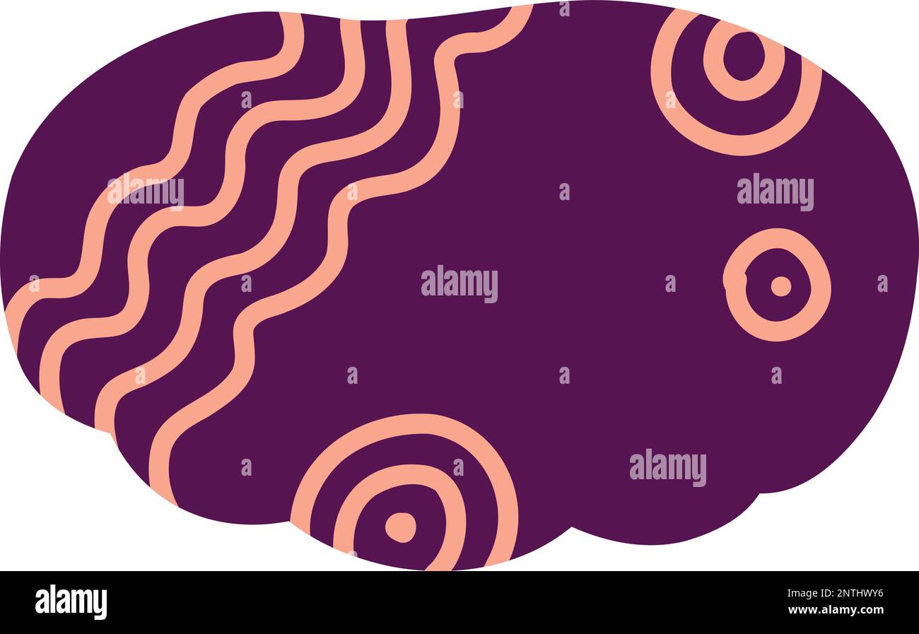 Abstract Trendy Doodle Art Set Of Hand Drawn Plant Curve Shape Object Blob Design Element