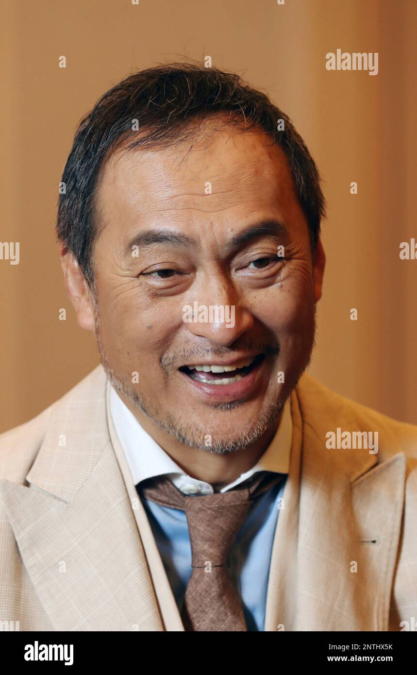 Japanese actor Ken Watanabe speaks during an interview in Tokyo on ...