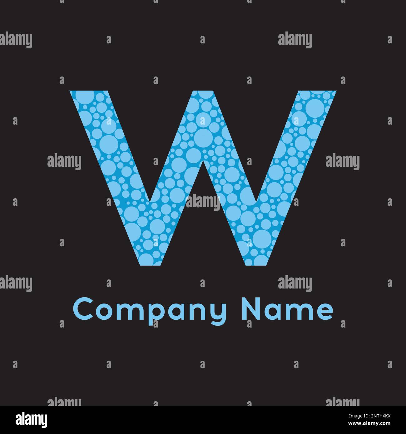 Letter W Bubbles Vector. Blue Bubble Design Vector Illustration. Letter ...
