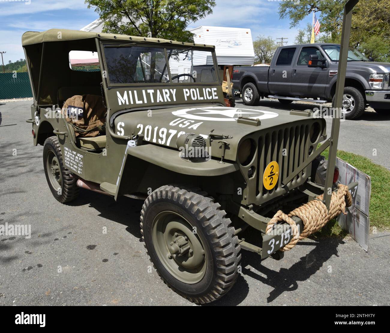 PLYMOUTH, CA - APRIL 19: 1942 Ford GPW Military Police Jeep on display ...