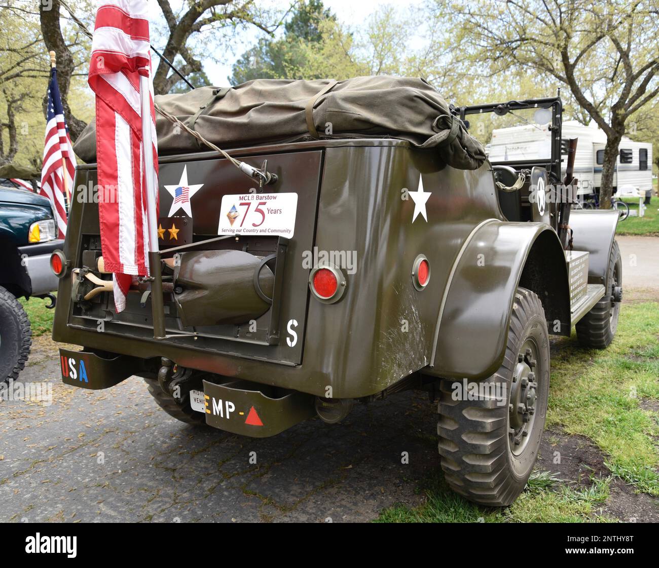 PLYMOUTH, CA - APRIL 19: 1943 Dodge WC56 command car on display at the ...