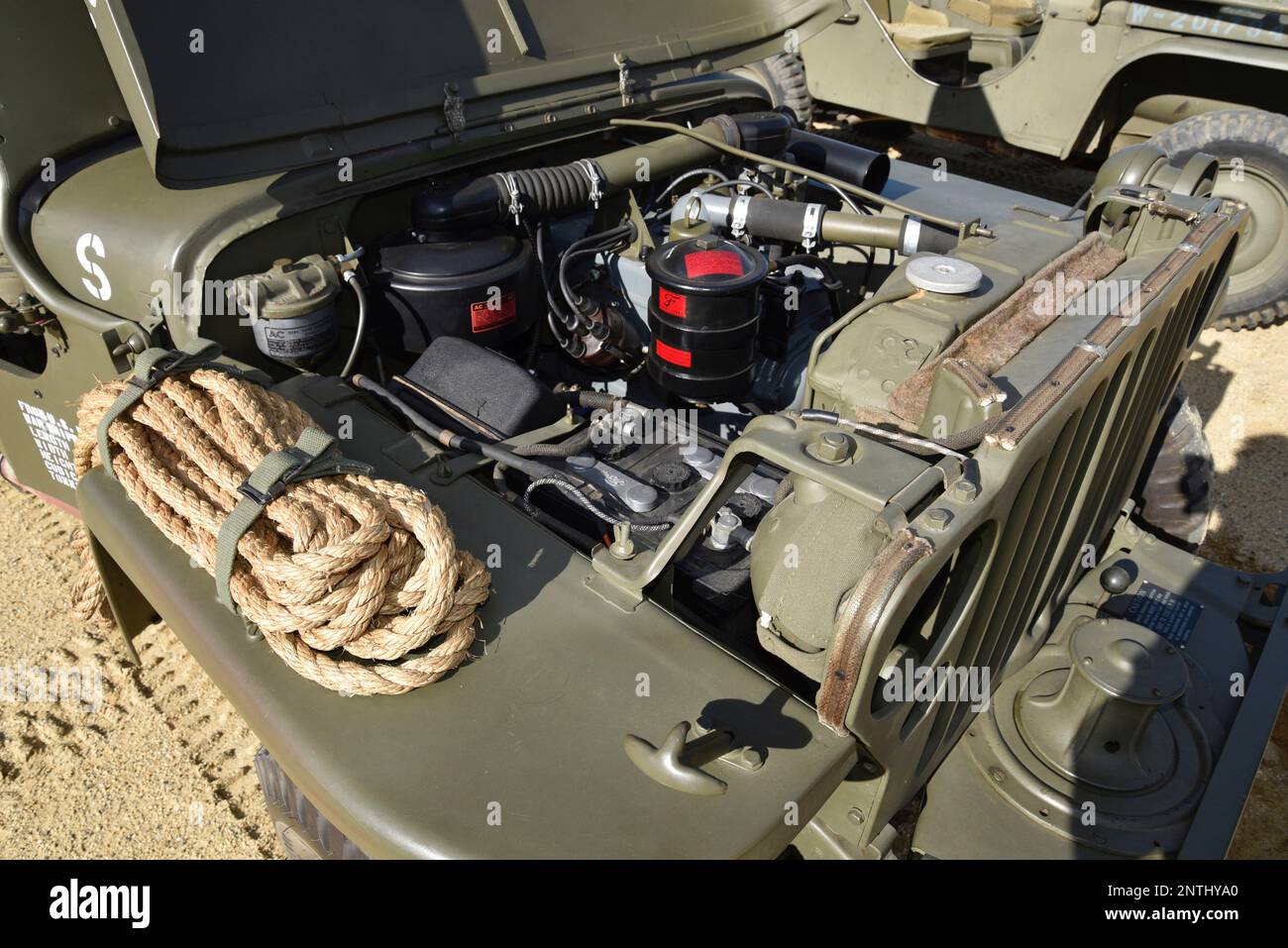 PLYMOUTH, CA - APRIL 19: Restored engine compartment on the 1942 Ford ...
