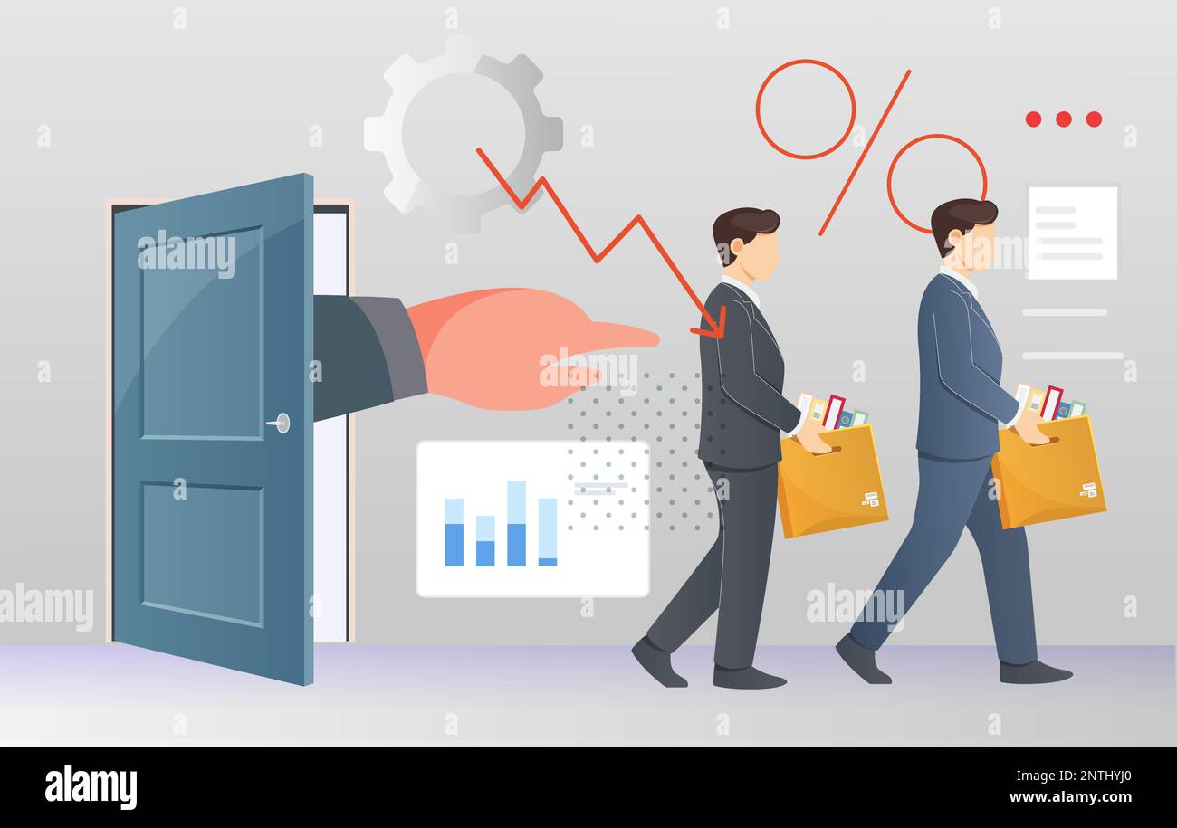 Lay Off - Loss of Job - Performance Review Exit - Illustration as EPS ...