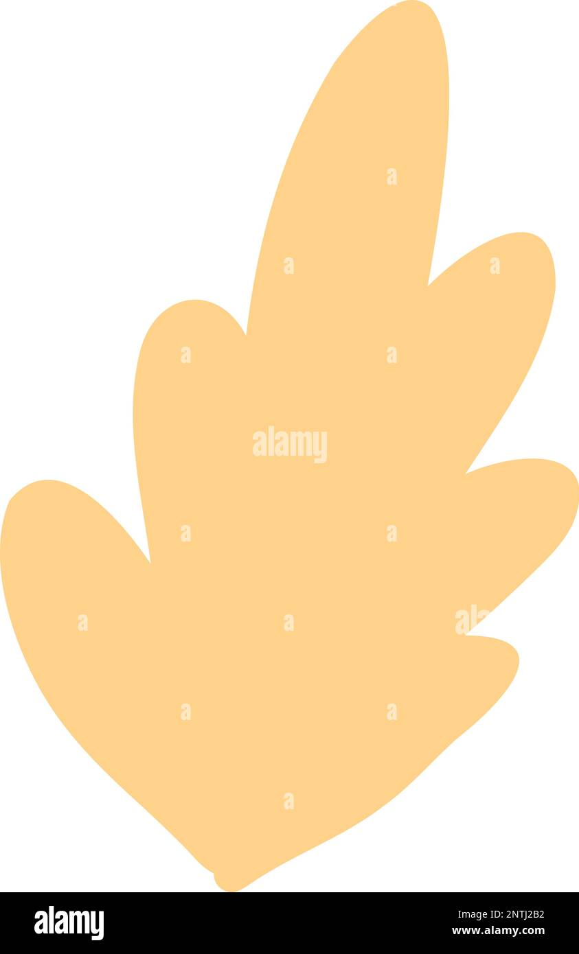 Abstract trendy doodle art. Set of hand drawn plant, curve, shape ...