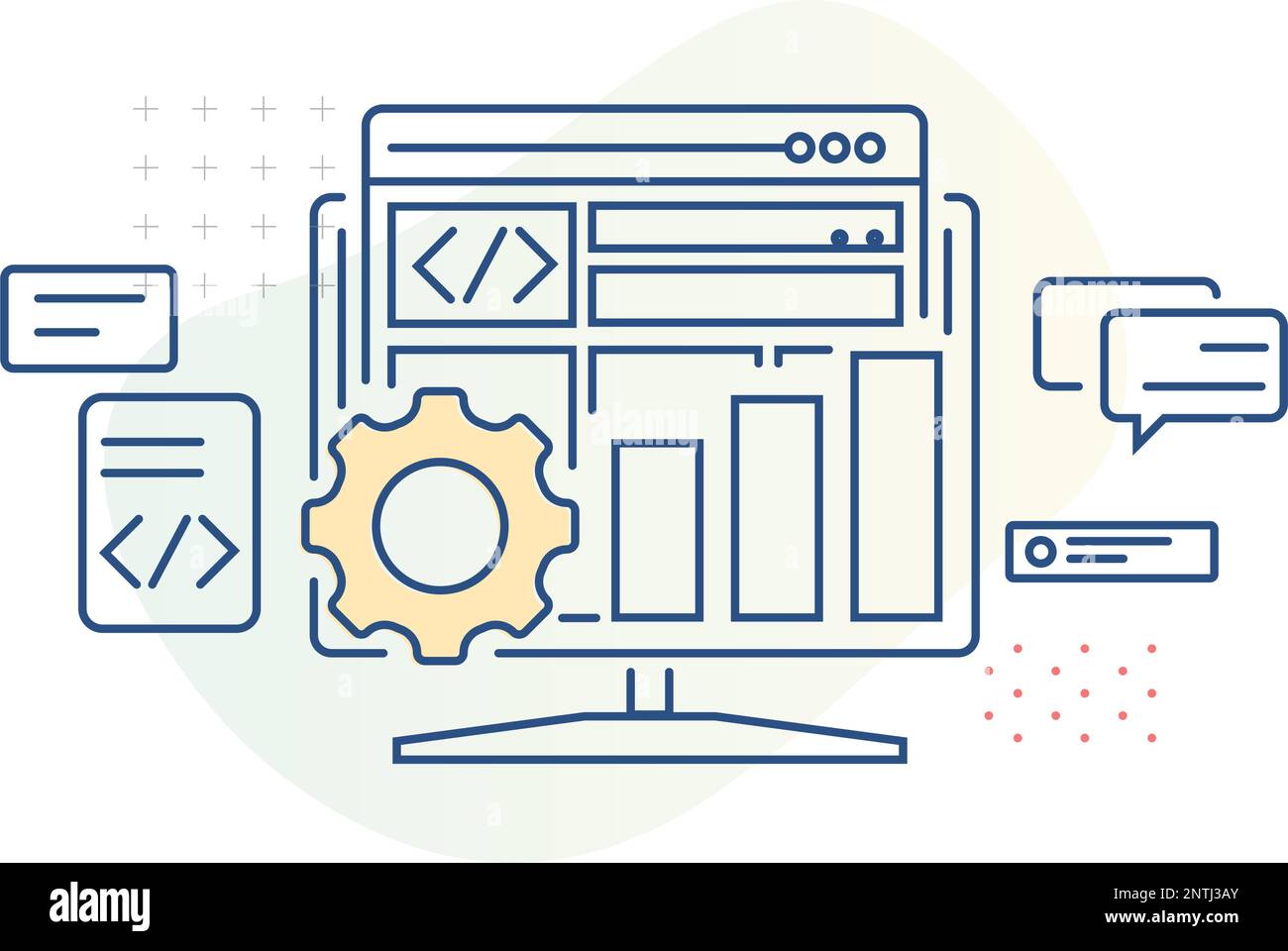 Website Design and Development for multiple device access - Illustration as EPS 10 File Stock ...
