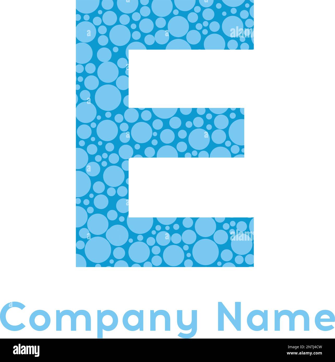 Letter E Bubbles Vector. Blue Bubble Design Vector Illustration. Letter ...