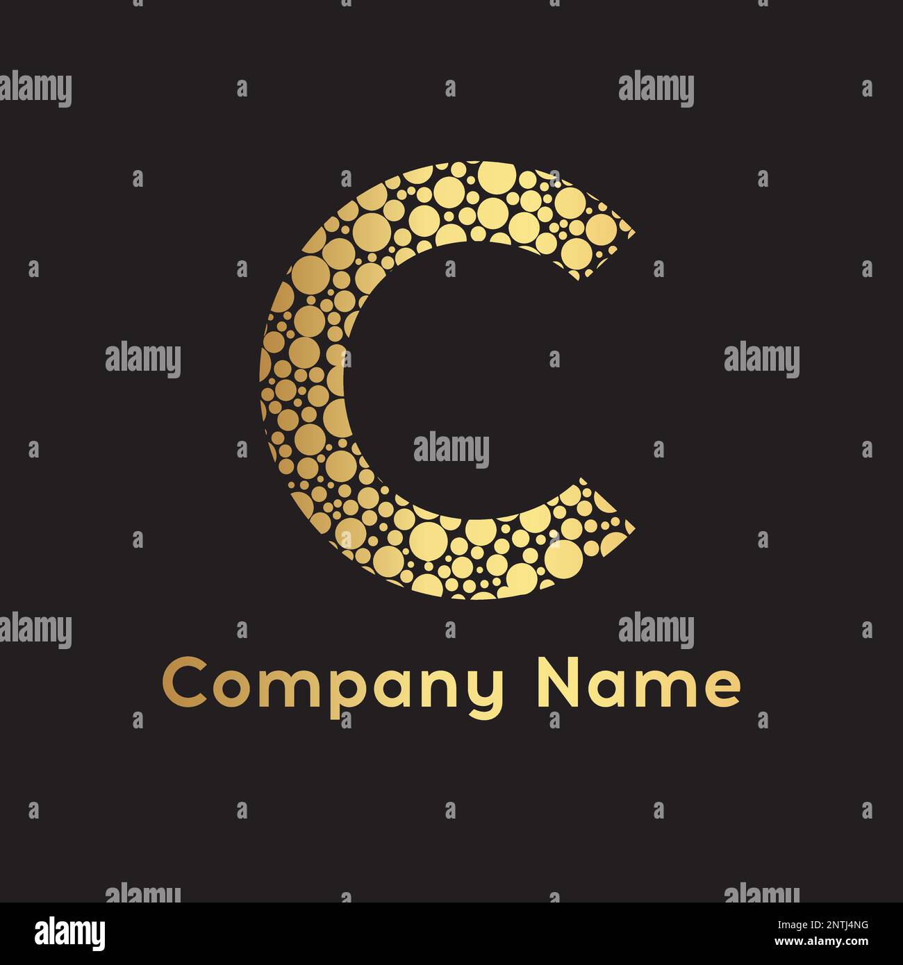 Letter C logo. Business logo - vector illustration. Letter C bubbles ...