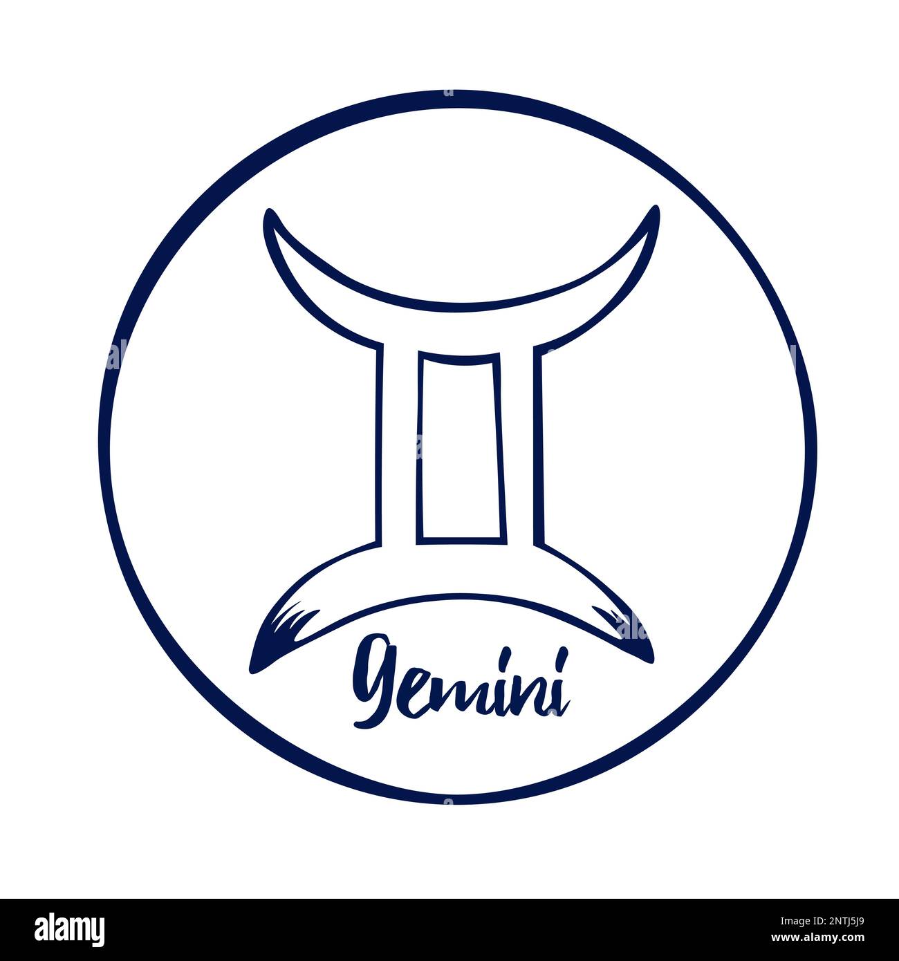 Hand drawn Zodiak signs. White Gemini zodiac icons on a white ...