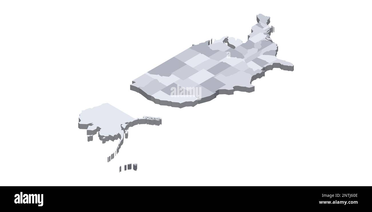United States of America political map of administrative divisions ...