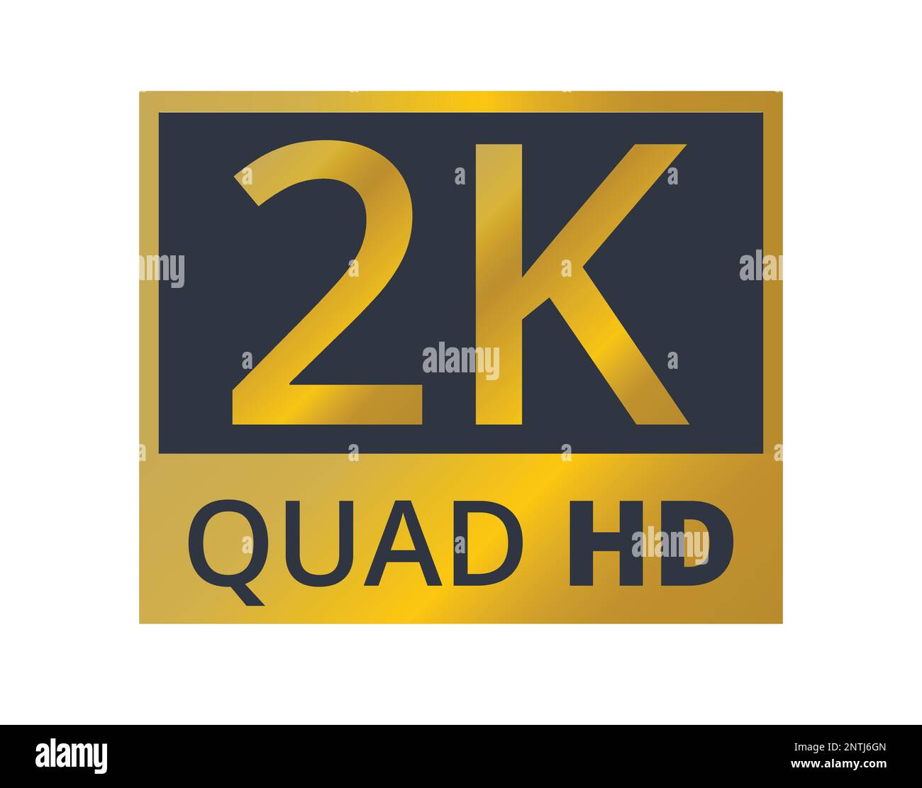 Isolated black and golden 2k quad resolution symbol. Concept of ...