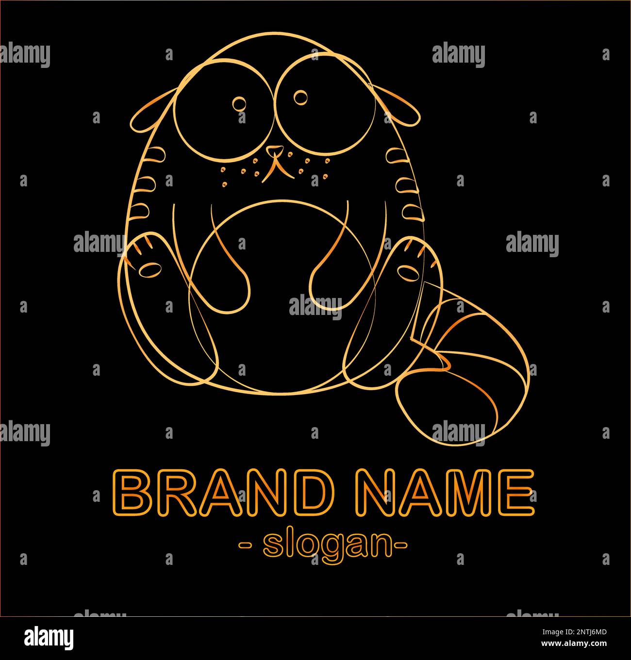 Colored cat logo shape idea, creative zoo shop or animals clinics ...