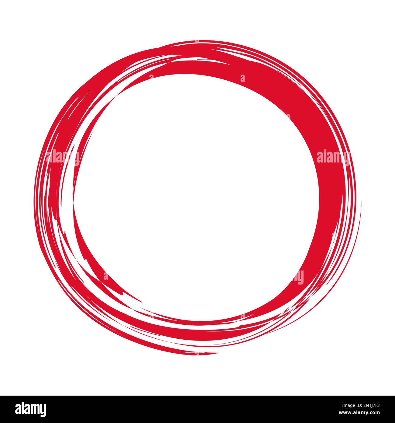 Hand painted red ink circle isolated on white background Stock Vector ...