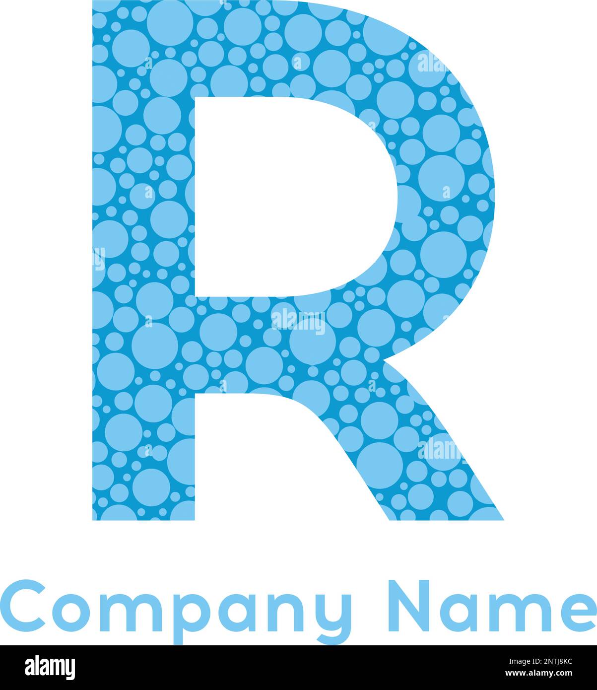 Letter R Bubbles Vector. Blue Bubble Design Vector Illustration. Letter ...