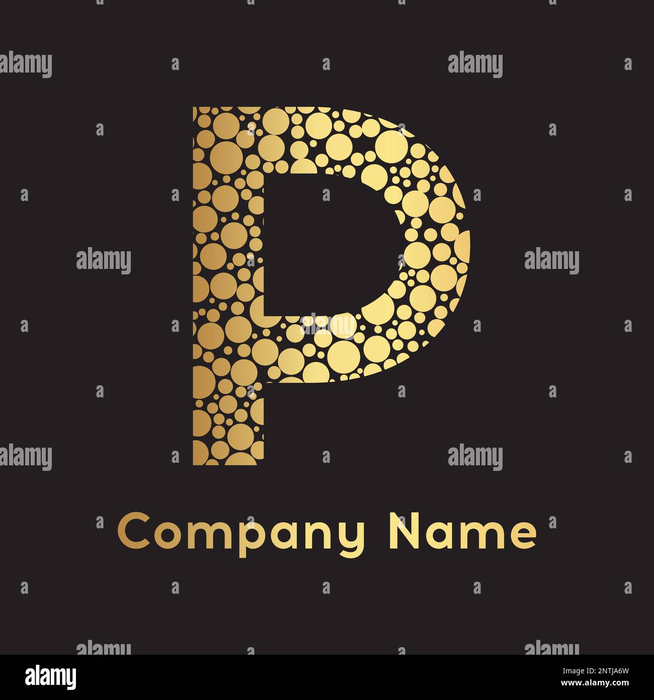 Letter P Bubbles Vector. Gold Bubble Design Vector Illustration. Letter ...