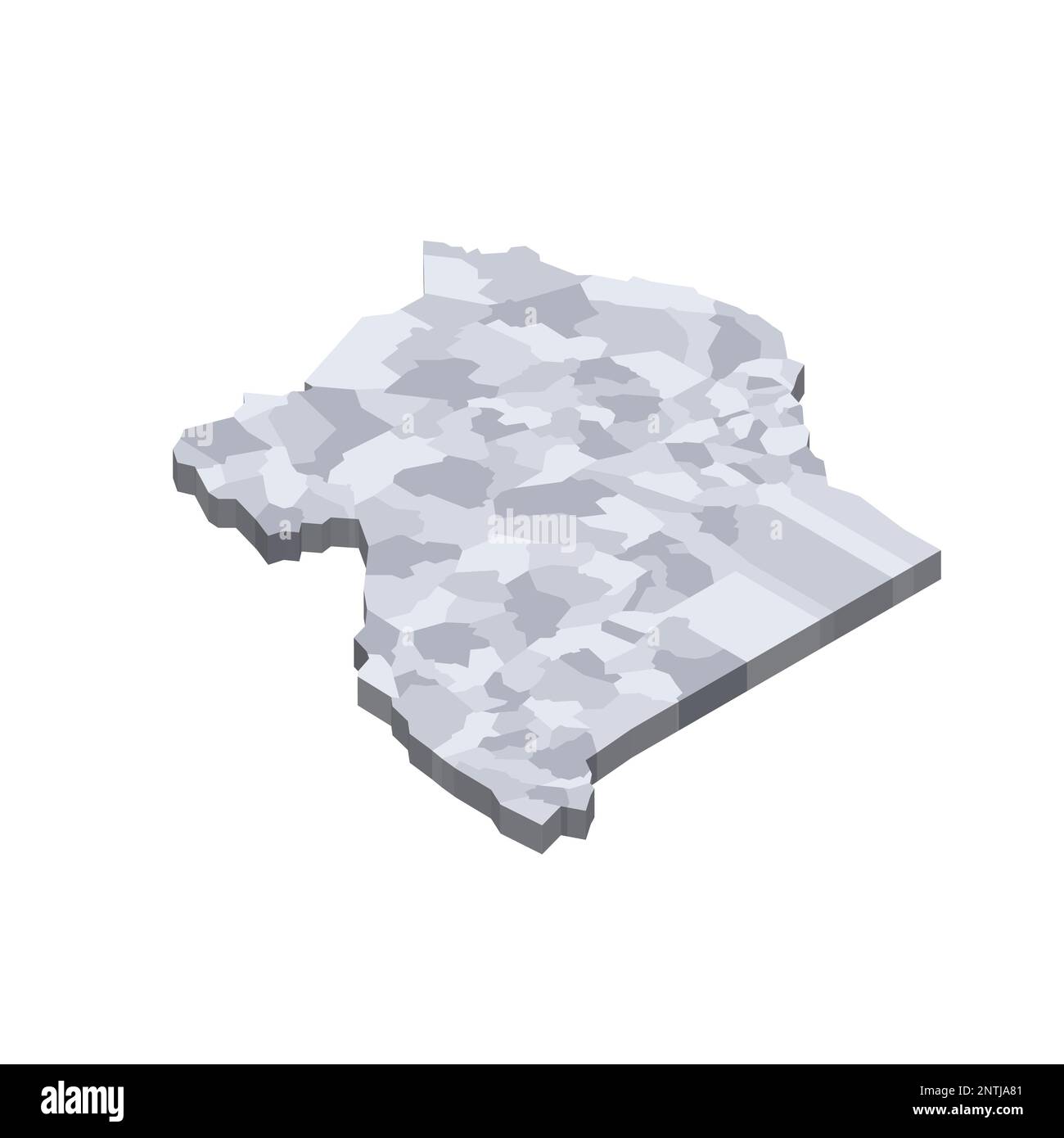Uganda political map of administrative divisions - districts. 3D ...