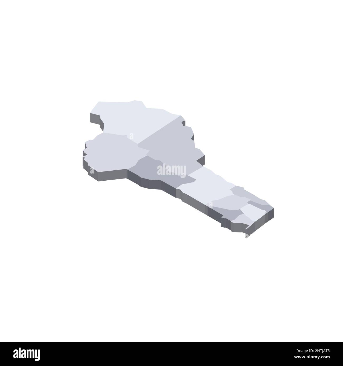Benin political map of administrative divisions - departments. 3D ...
