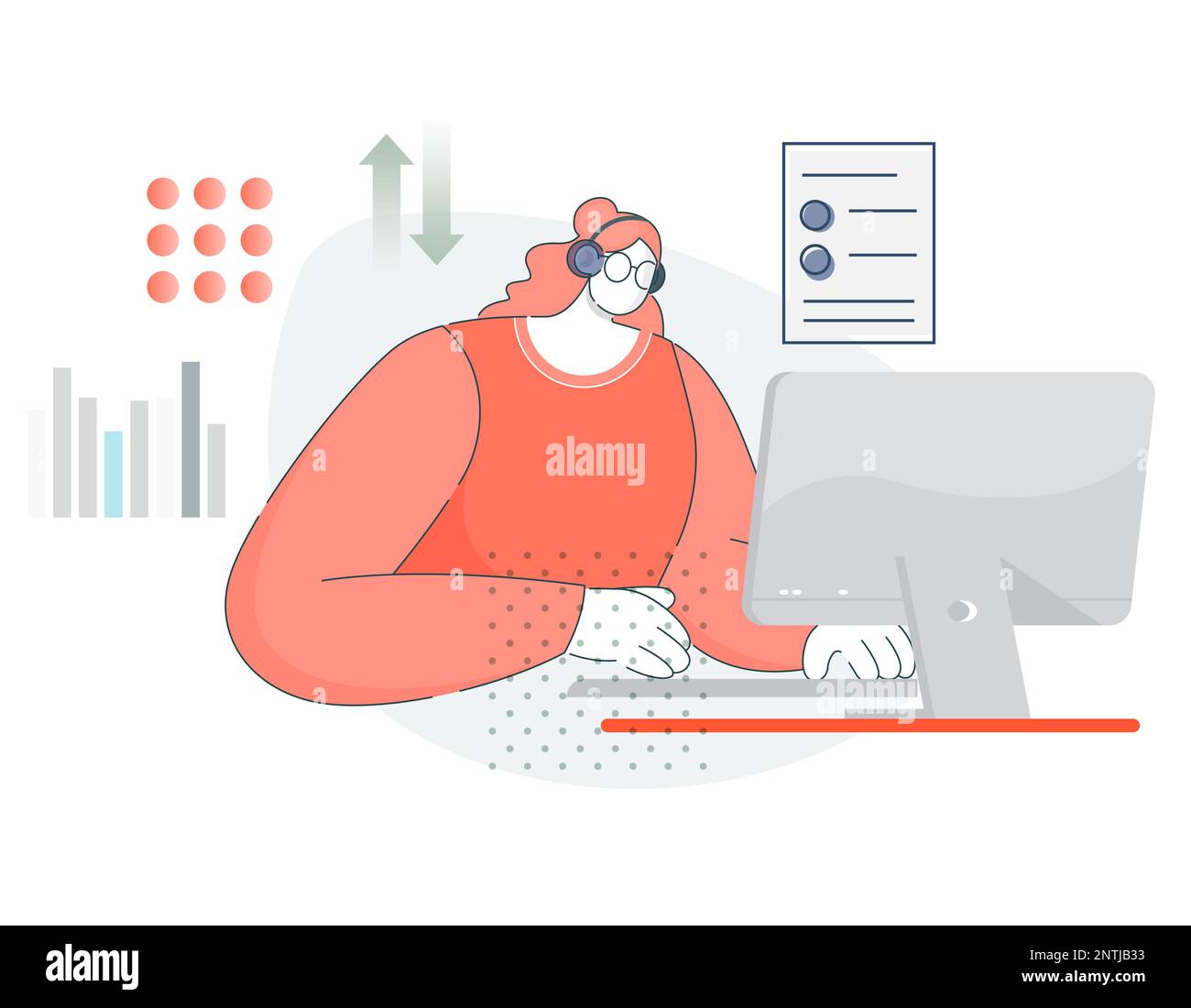 Employee Engrossed in Work - Sedentary Lifestyle - Abstract ...