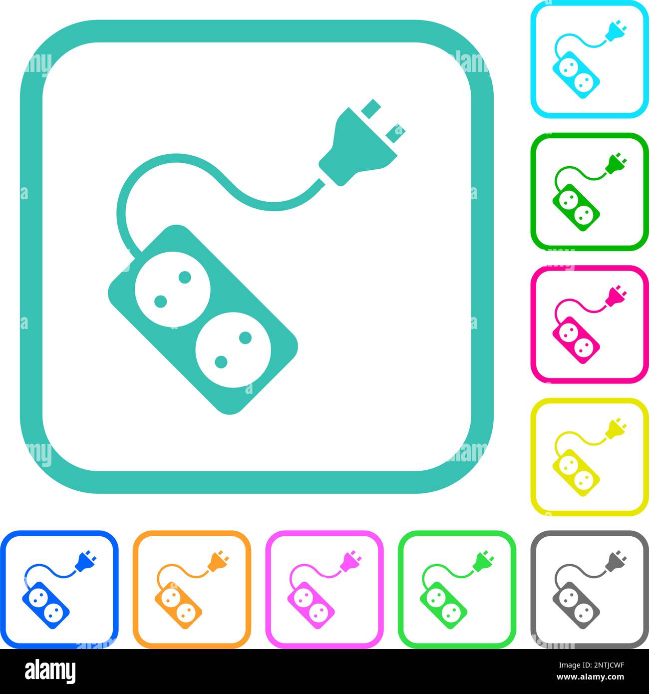 Portable Electrical Outlet With Two Sockets And Extension Cord And Plug