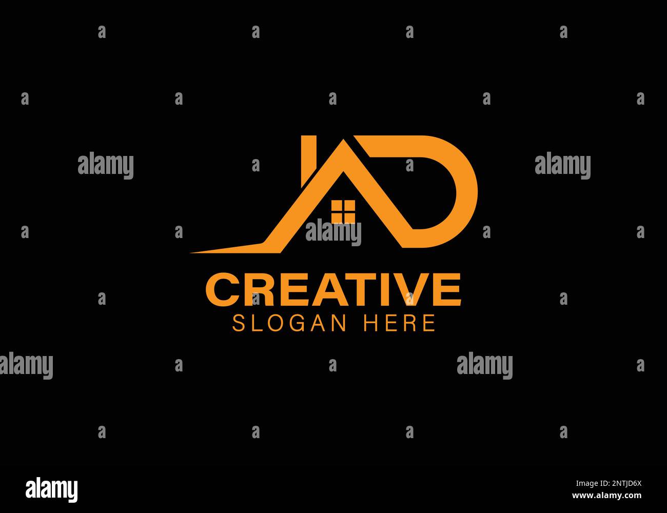 Letter AD logo design in home logo. A with home logo design. Real ...