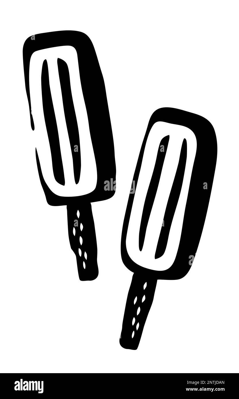 Ice lolly popsicle drawing hand painted with ink brush Stock Vector ...