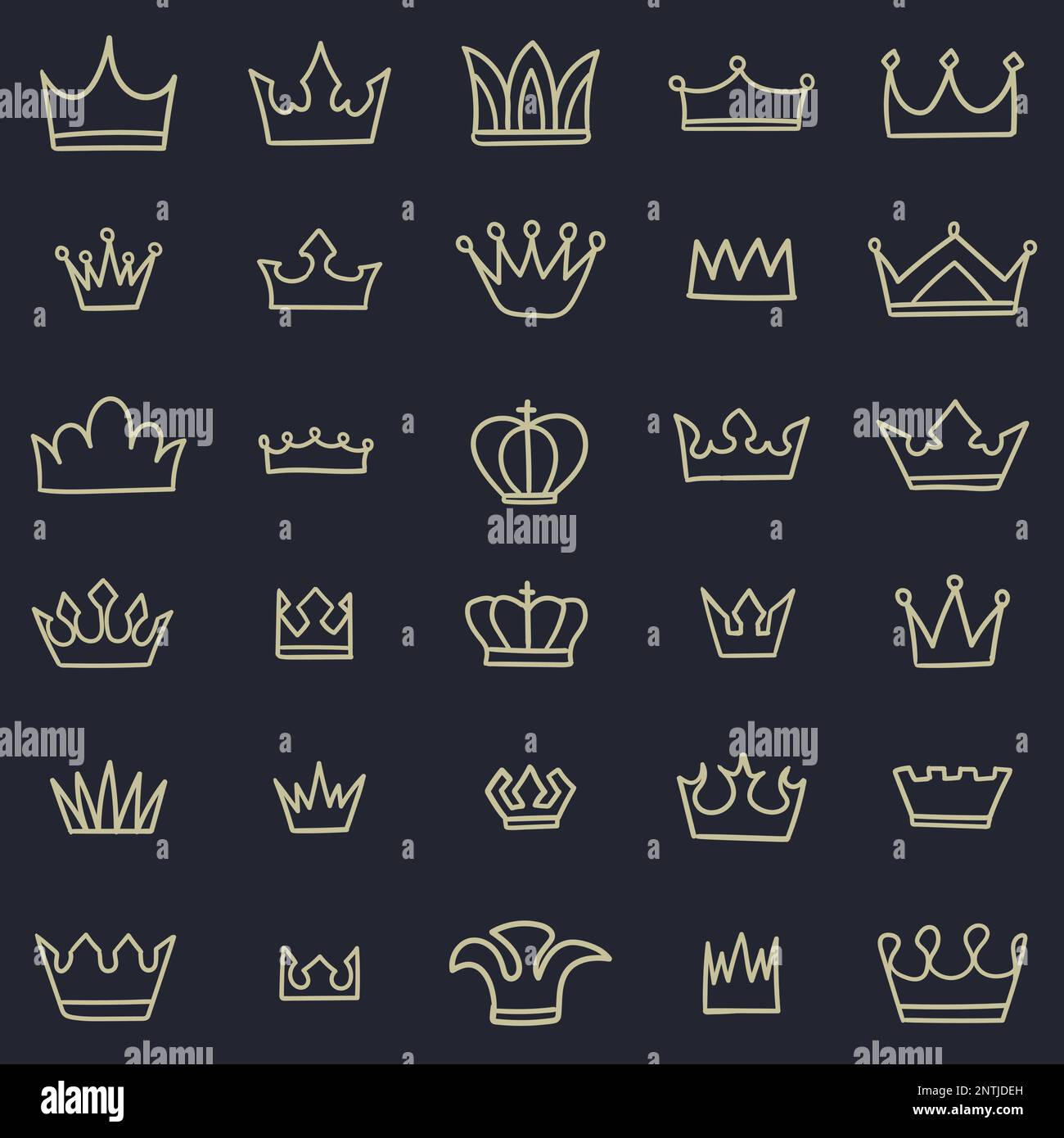 King crown line art hand drawn vector illustration for your company or ...