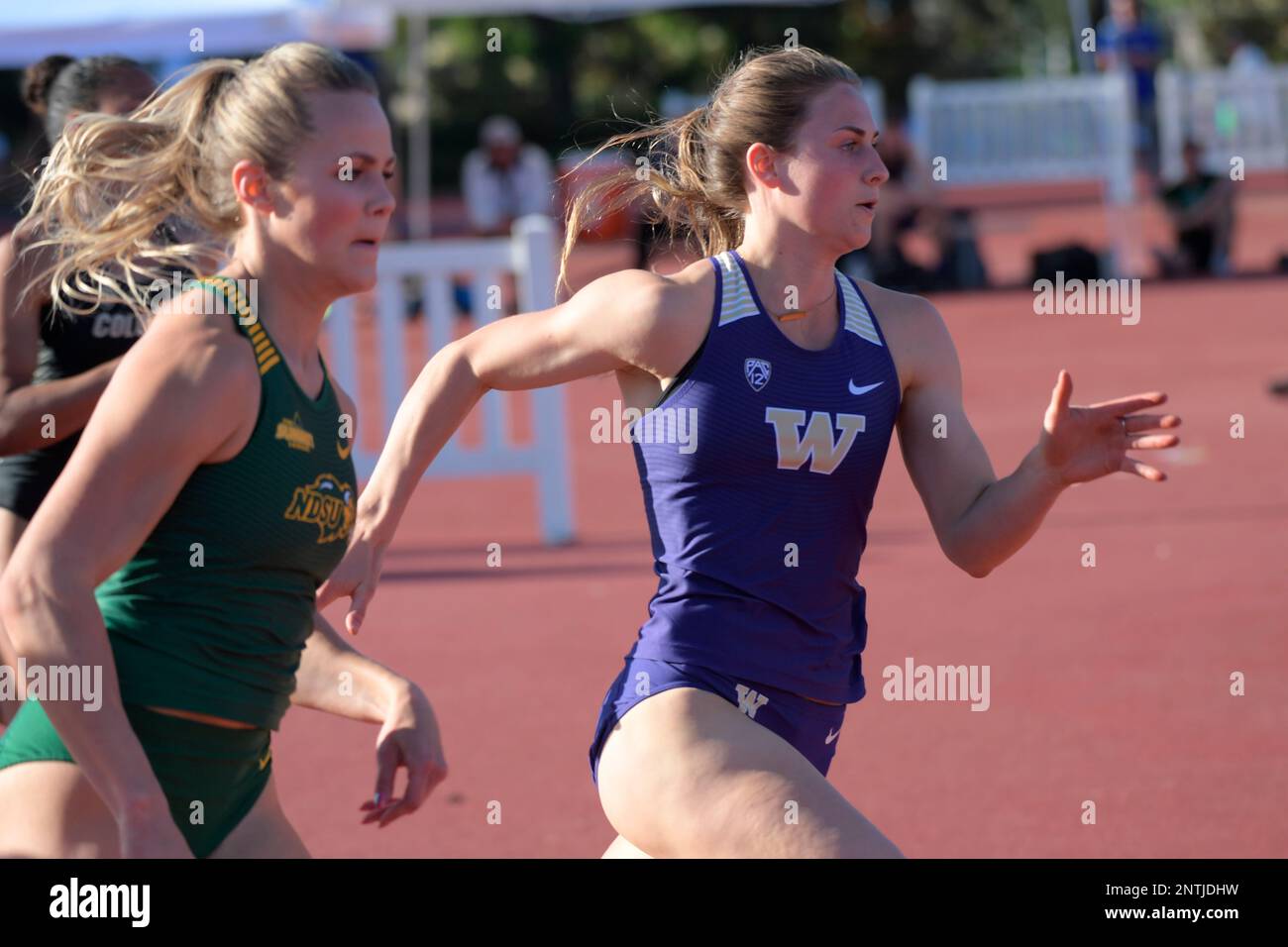 Hannah Rusnak of Washington runs in the heptathlon 200m during the ...