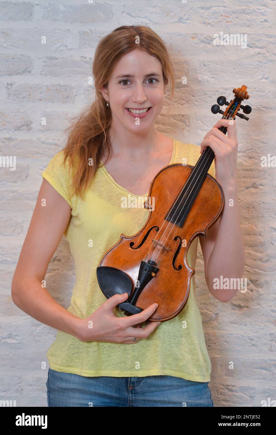 Norway's violinist Vilde Frang in Japan poses for photo during an ...