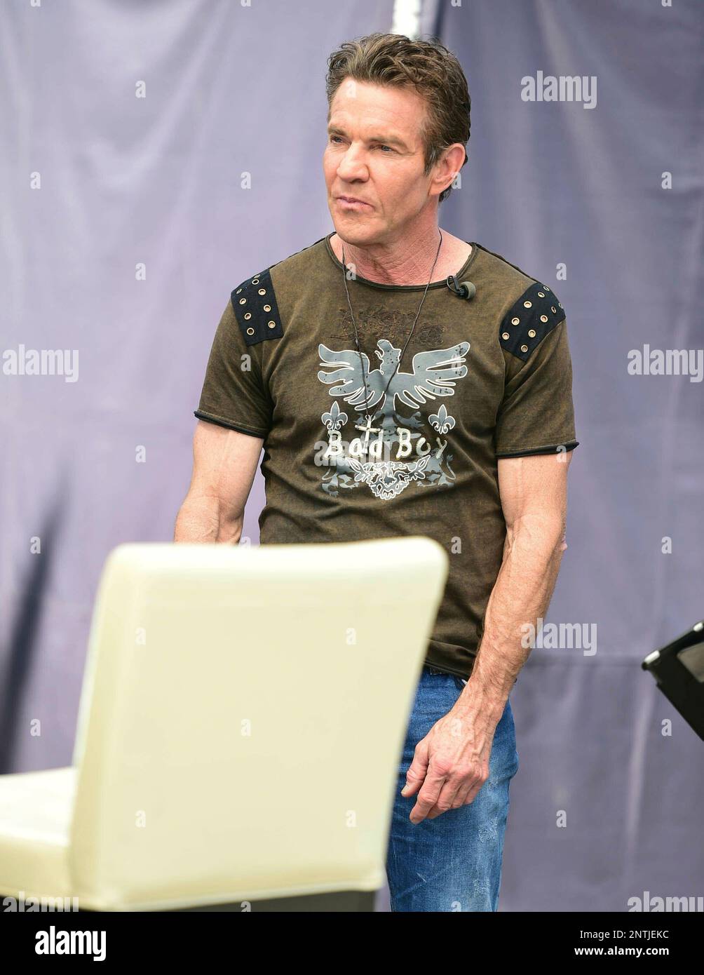 Photo by: gotpap/STAR MAX/IPx 2019 4/17/19 Dennis Quaid on the set of EXTRA in Hollywood, CA ...