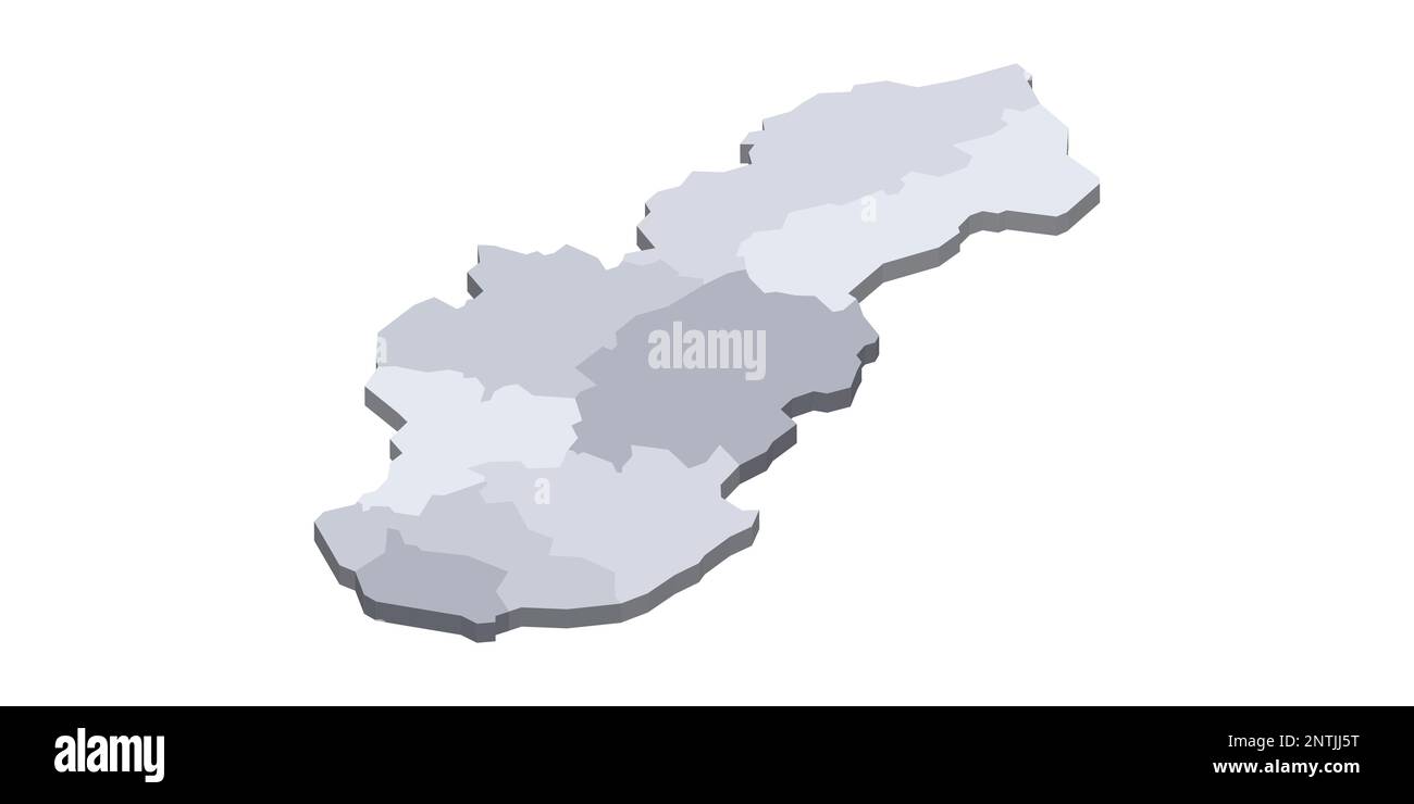 Slovakia political map of administrative divisions - regions. 3D ...