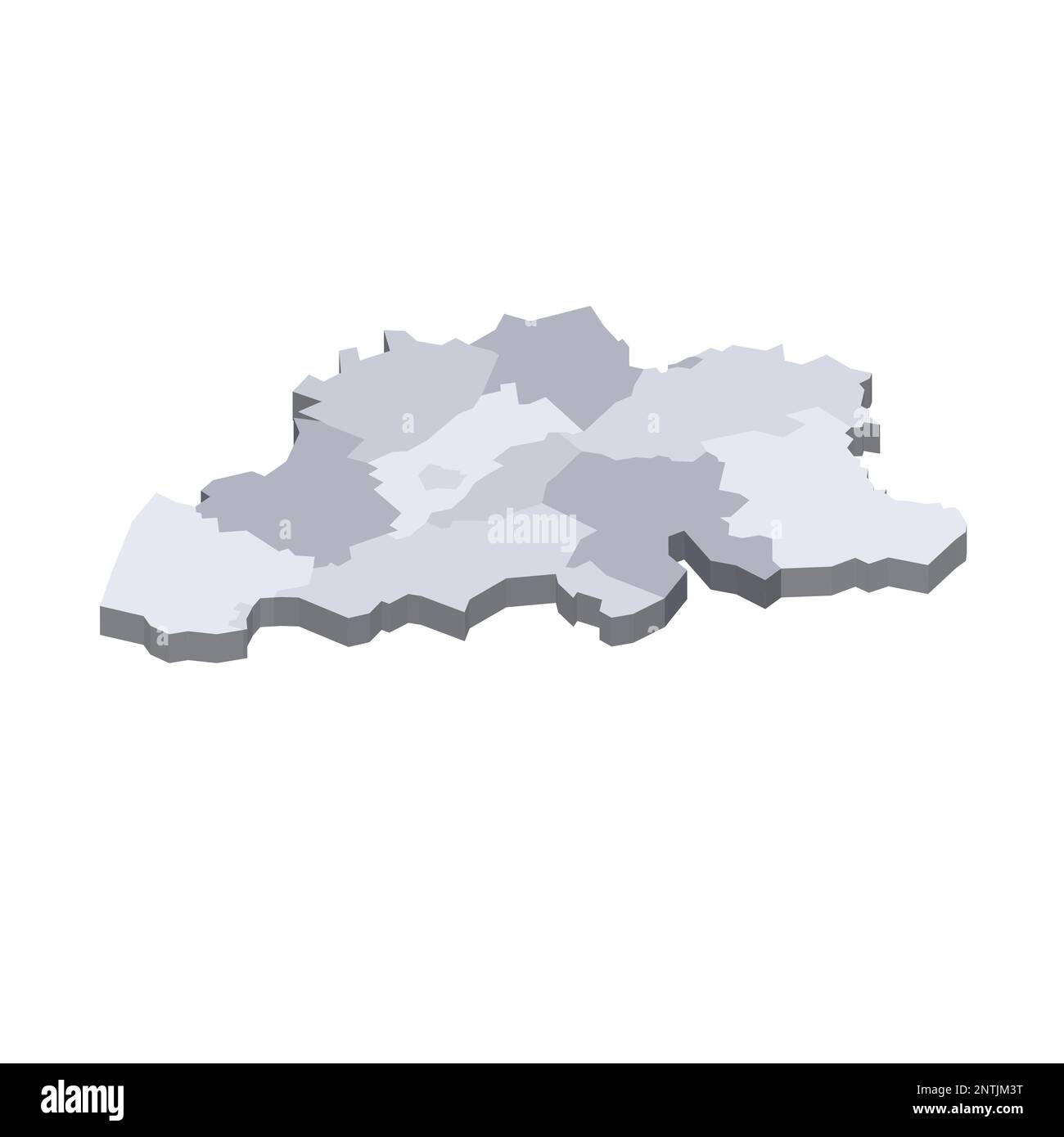 Belgium political map of administrative divisions - provinces. 3D ...