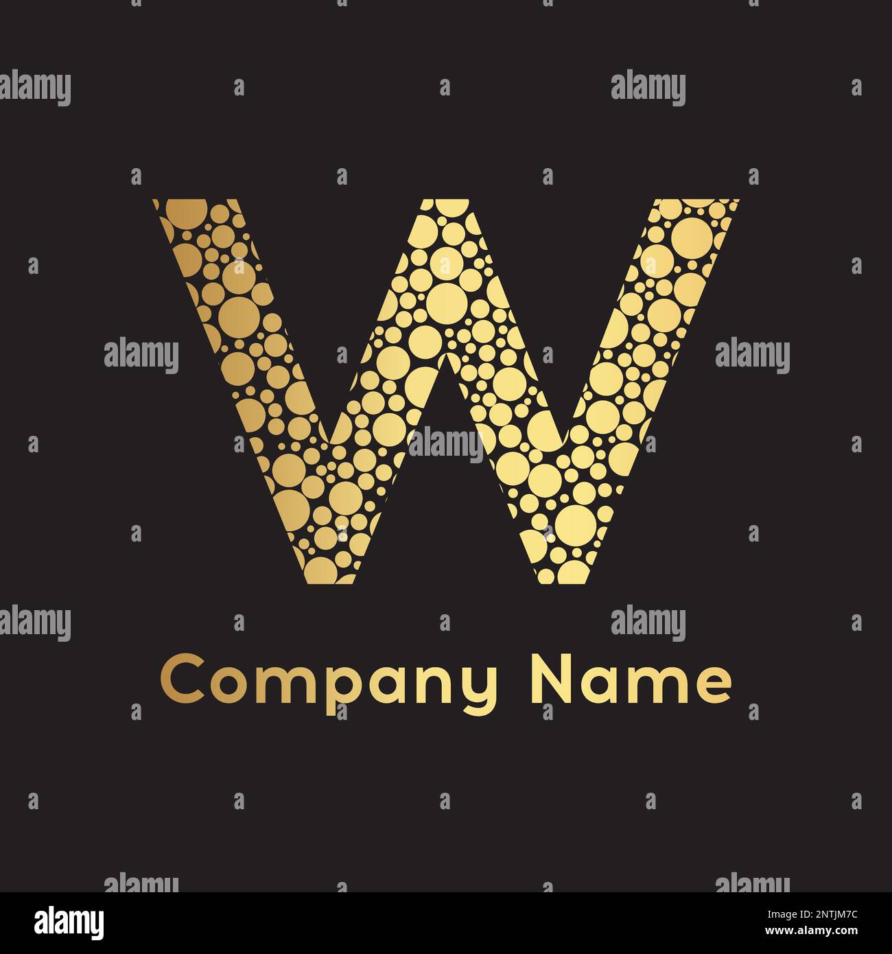 Letter W Bubbles Vector. Gold Bubble Design. Vector Illustration ...