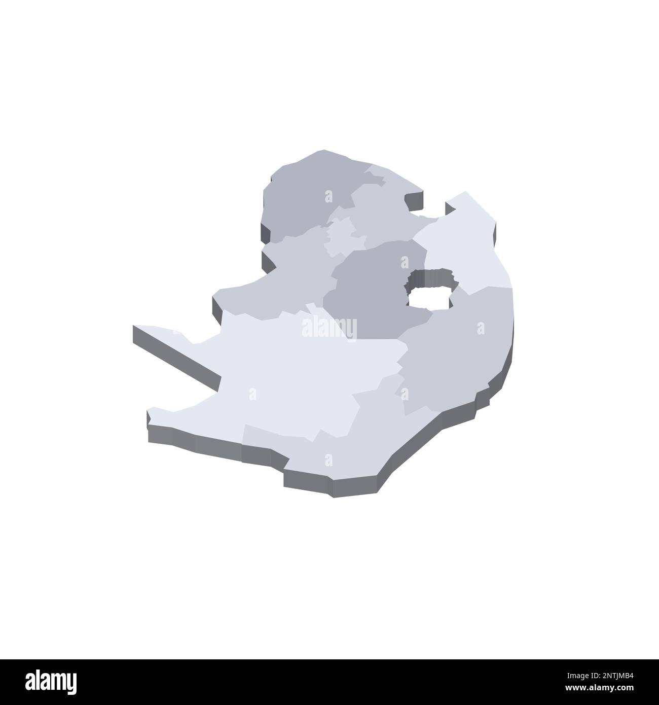 South Africa political map of administrative divisions - provinces. 3D ...