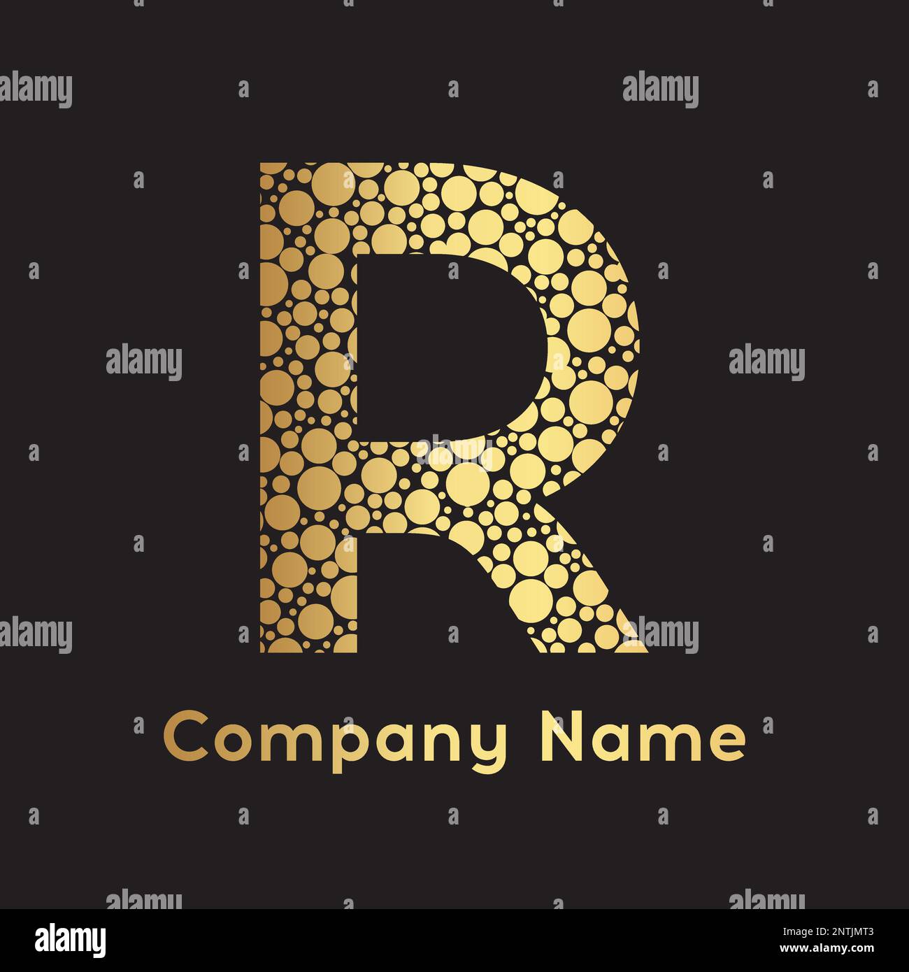 Letter R Bubbles Vector. Gold Bubble Design Vector Illustration. Letter ...