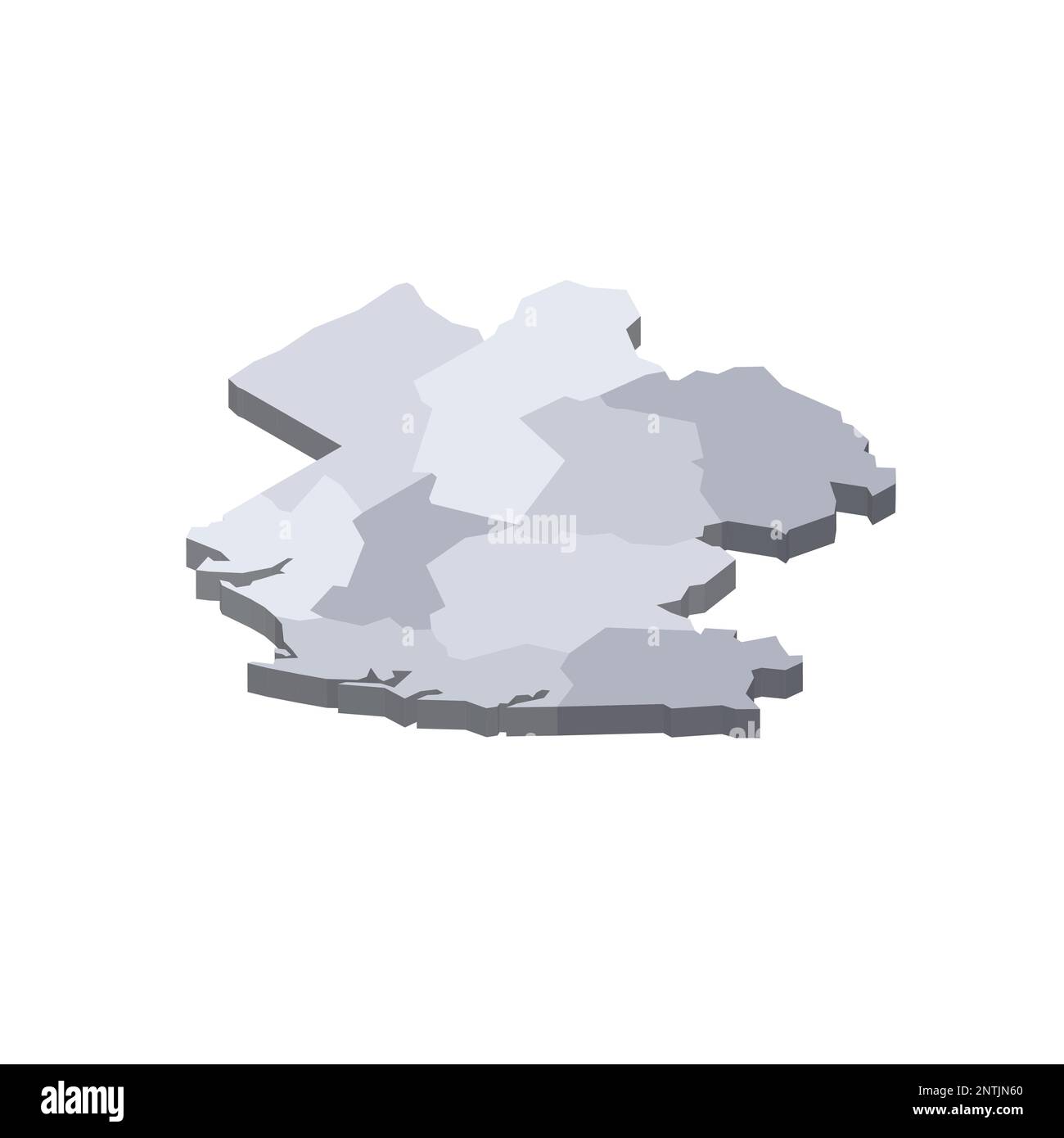 Gabon political map of administrative divisions - provinces. 3D ...