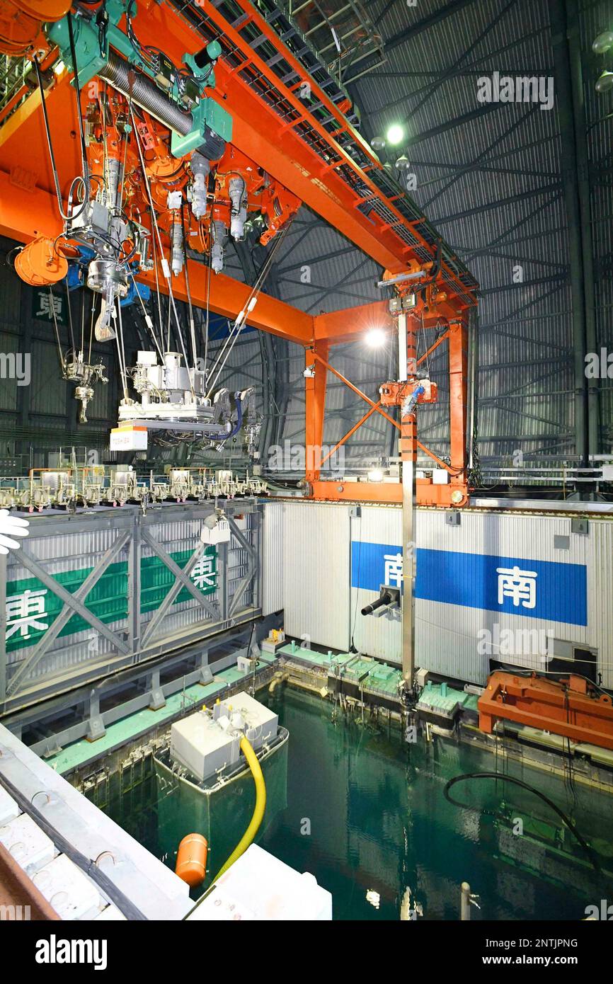 The cooling pool is seen at bottom before fuel units are removed at the ...