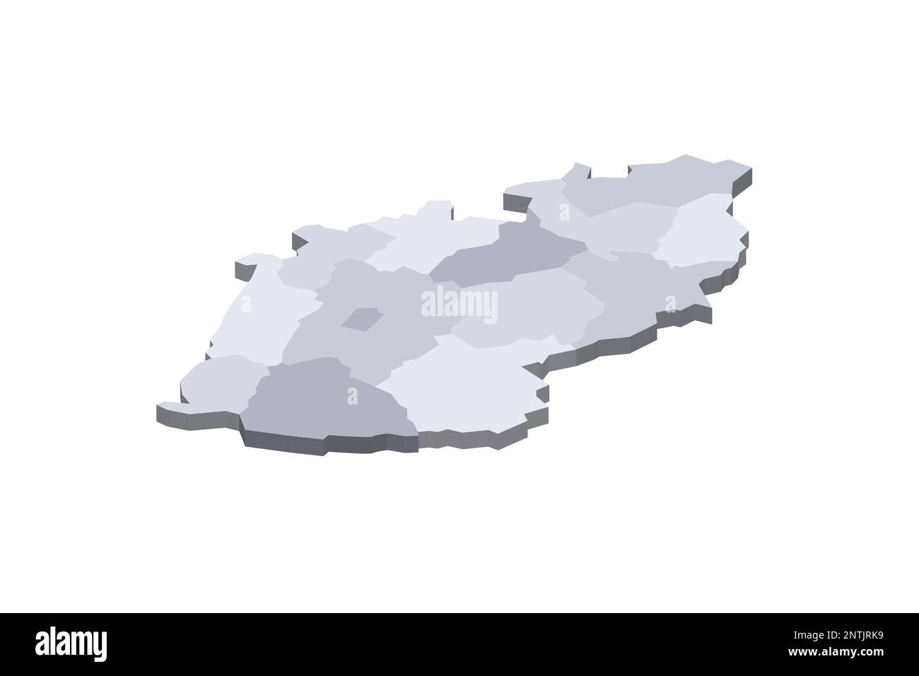 Czech Republic political map of administrative divisions - regions. 3D ...