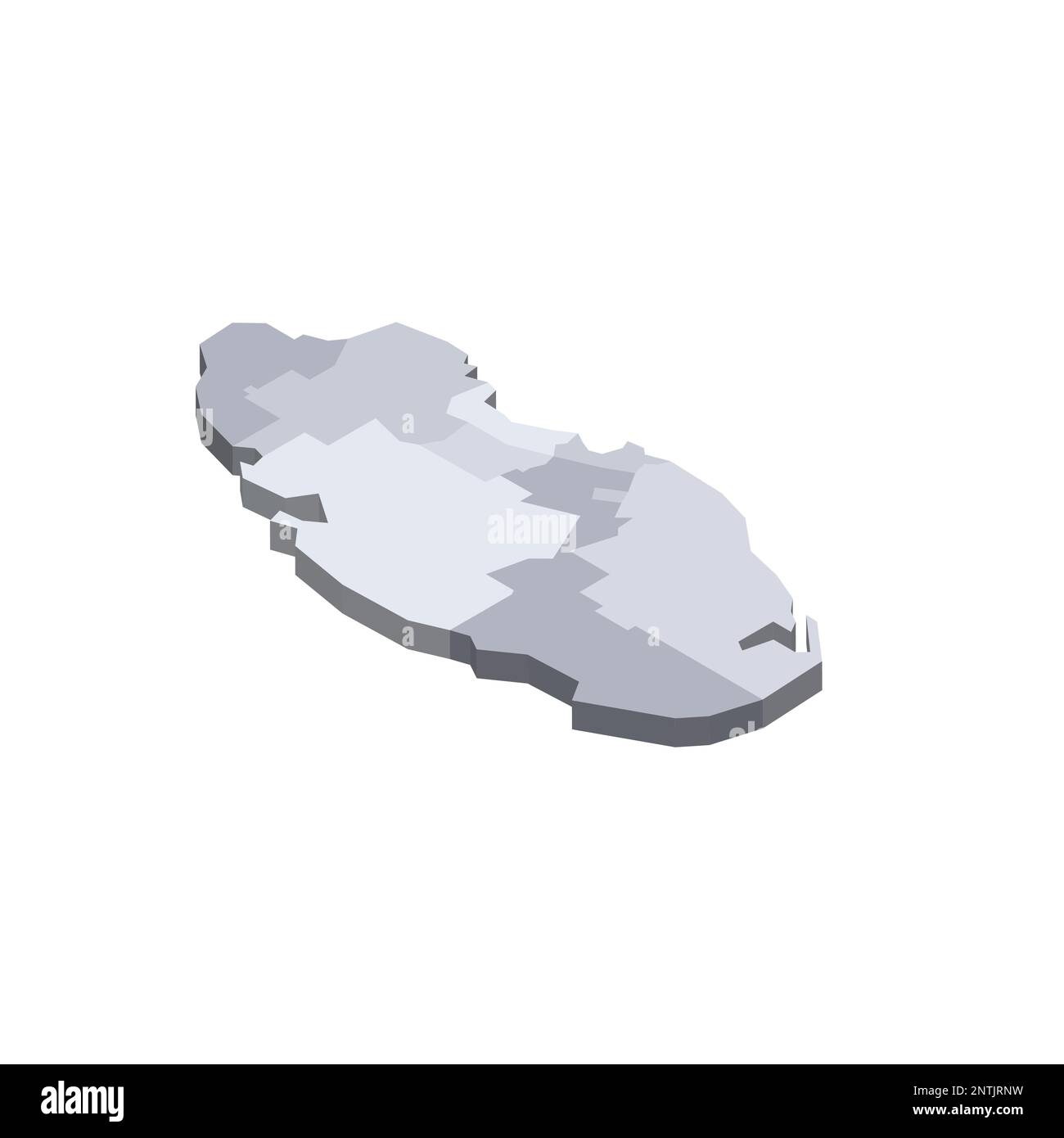 Qatar political map of administrative divisions - municipalities. 3D ...