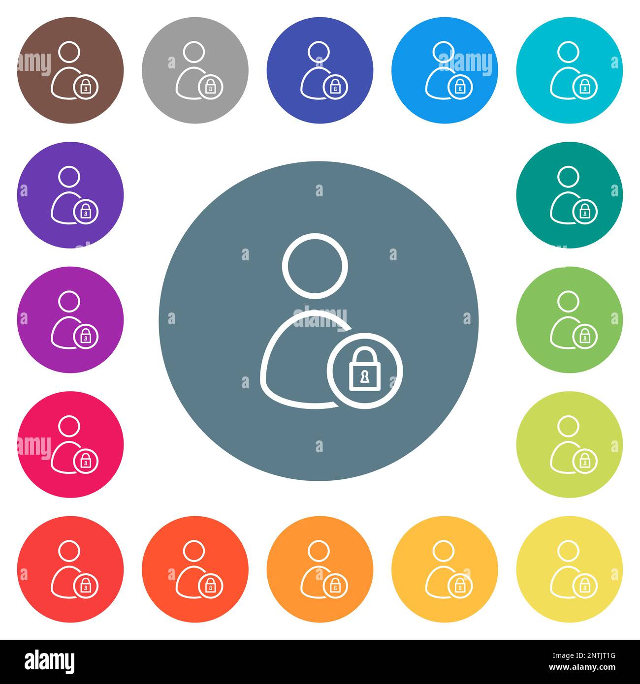 Lock user outline flat white icons on round color backgrounds. 17 ...