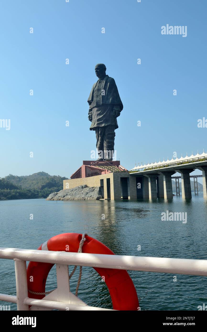 Statue Of Unity, view from Ekta Cruise, colossal statue, tallest statue in the world, located in ...