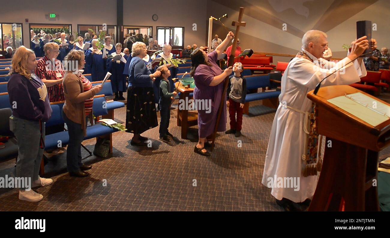 Leading the choir and congregation for the palm procession into The ...