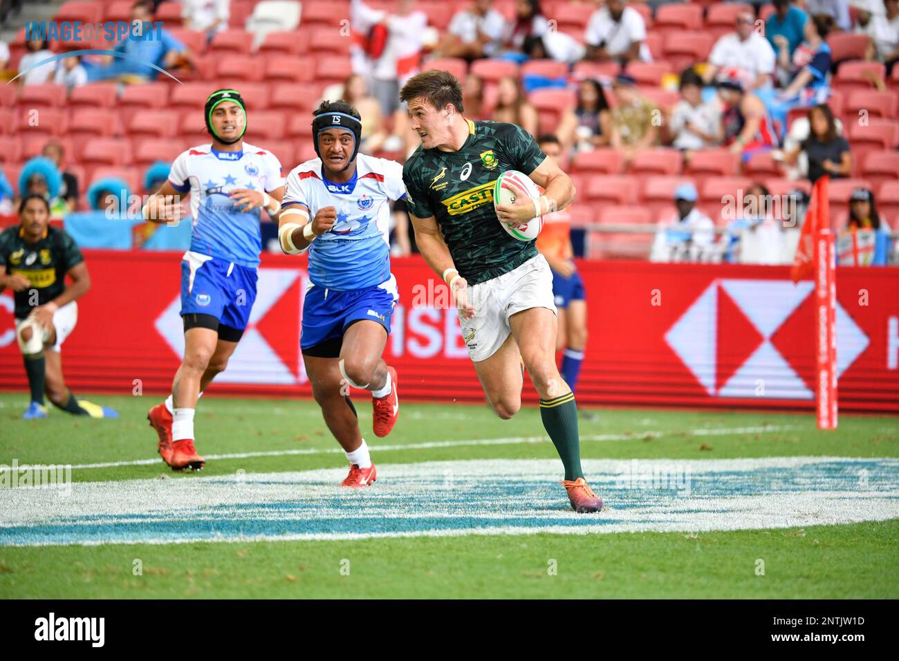 South Africa's Impi Visser breaks past Samoa's Laalio Leilua during the ...