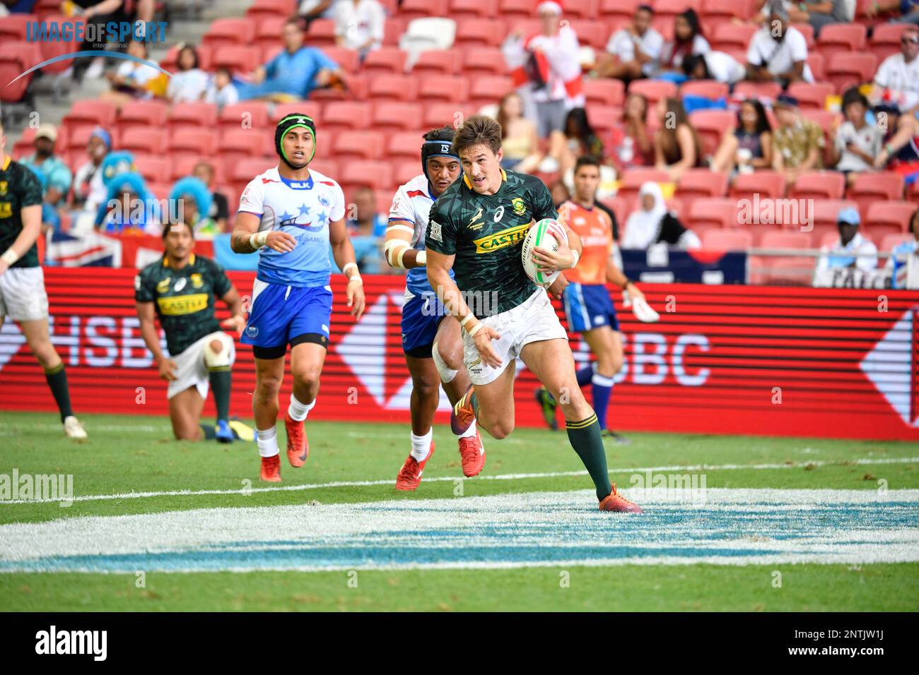 South Africa's Impi Visser breaks past Samoa's Laalio Leilua during the ...