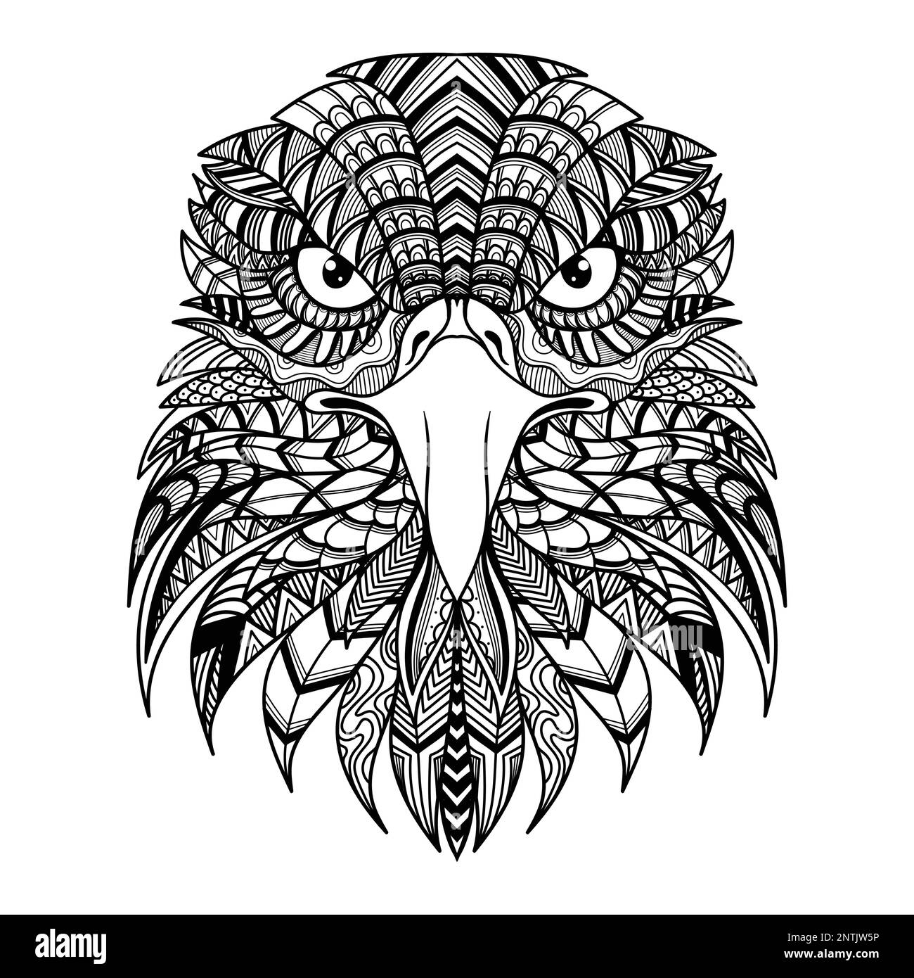 Eagle Head Coloring Page Stylized Eagle Coloring Page In PDF