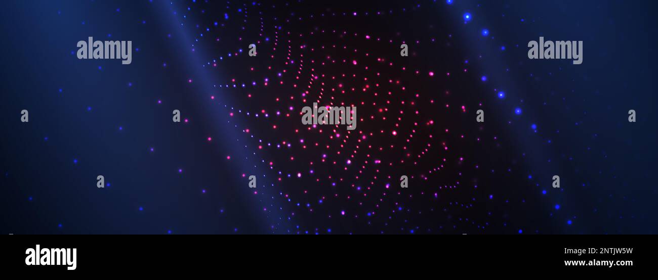 Dark blue vector wide abstract technology background with red and blue ...