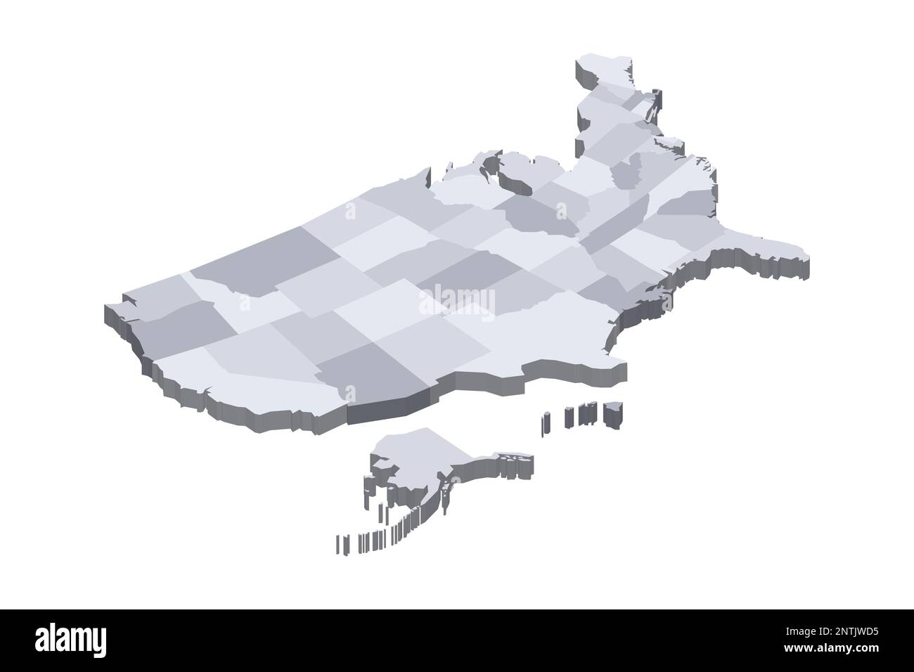 United States of America political map of administrative divisions ...